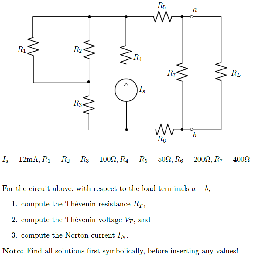 Solved: A, WW R1 Ro 3 Is 12mA, R1 R2 R3 1002, RA R5 502, R... | Chegg.com