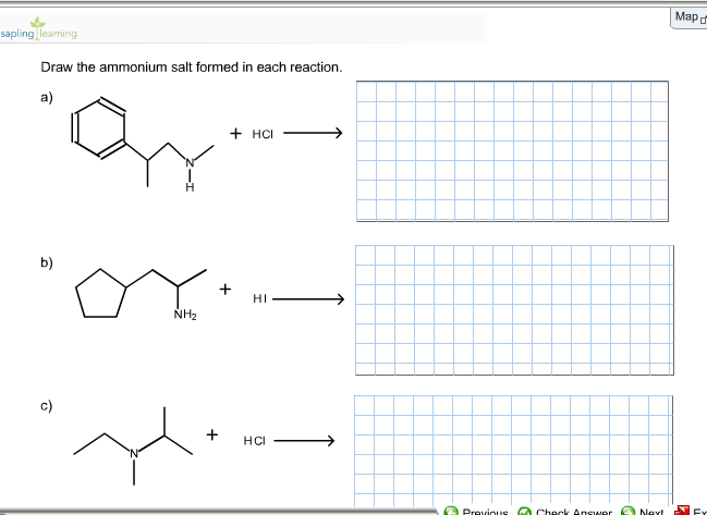 Solved: Map D Sapling/learning Draw The Ammonium Salt Form... | Chegg.com Solved: Map D Sapling/learning Draw The Ammonium Salt Form... | Chegg.com