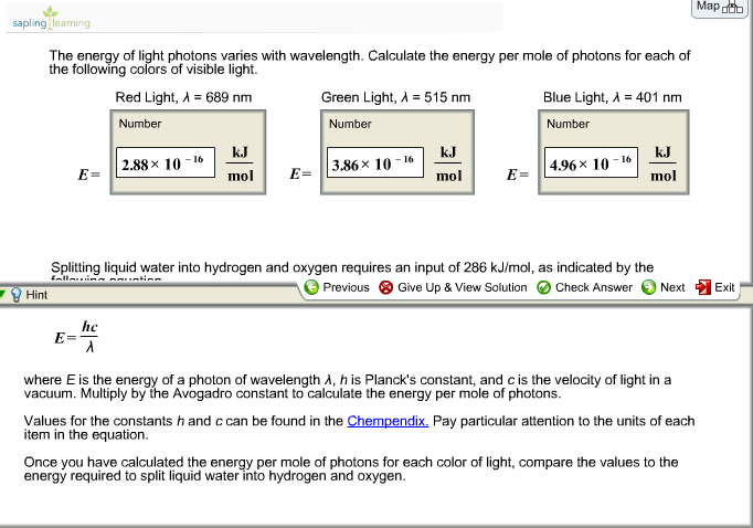 Solved: The Energy Of Light Photons Varies With Wavelength... | Chegg.com