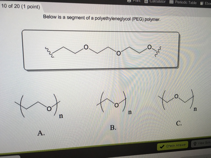 Solved below is a segment of a polyethylene | Chegg.com
