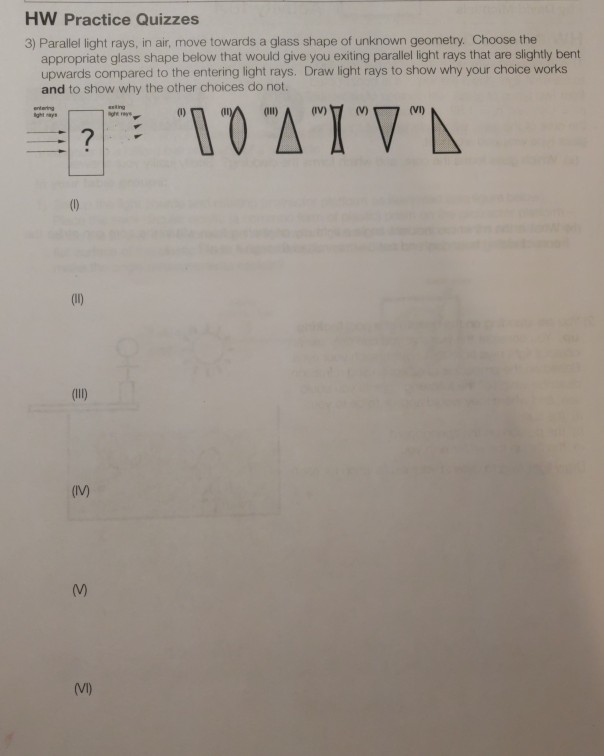 Solved: HW Practice Quizzes 3) Parallel Light Rays, In Air... | Chegg.com
