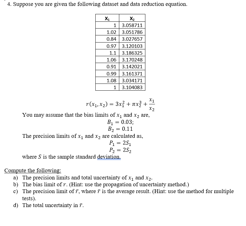 Solved Suppose You Are Given The Following Dataset And Da Chegg
