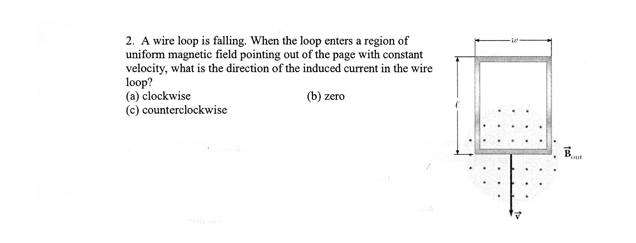 Solved A wire loop is falling. When the loop enters a region | Chegg.com