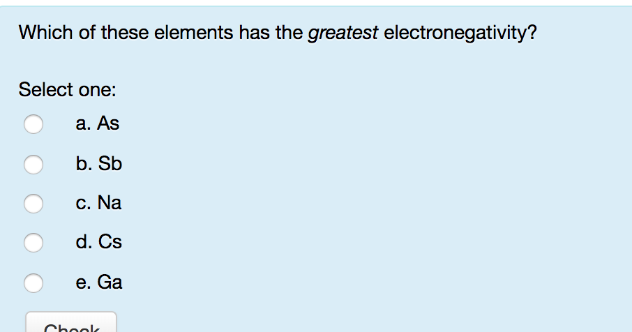 Solved Which of these elements has the greatest | Chegg.com