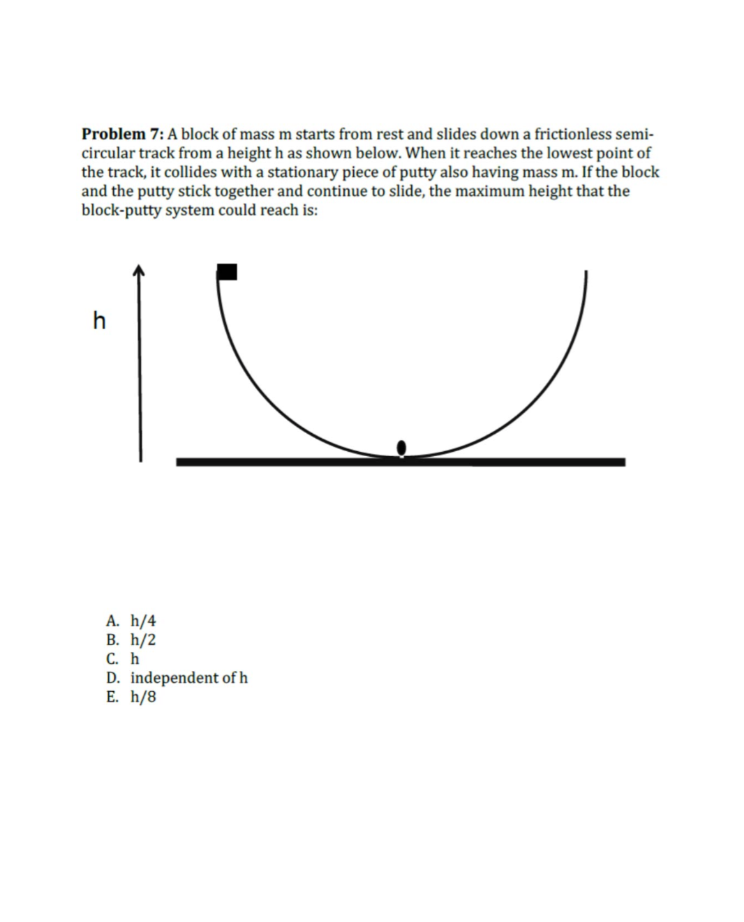 Solved: A Block Of Mass M Starts From Rest And Slides Down... | Chegg.com