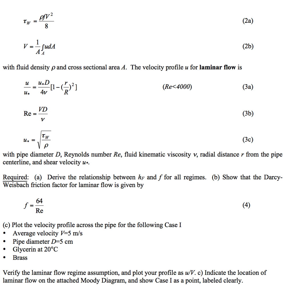 Solved Problem 4.2 Darcy-Weisbach Friction Factor for | Chegg.com