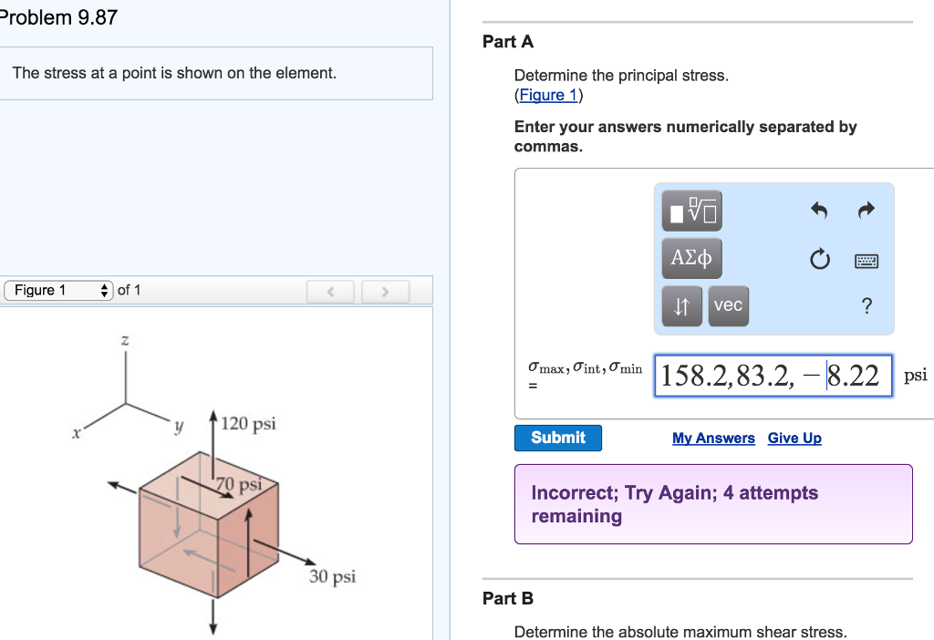Solved The stress at a point is shown on the element. | Chegg.com