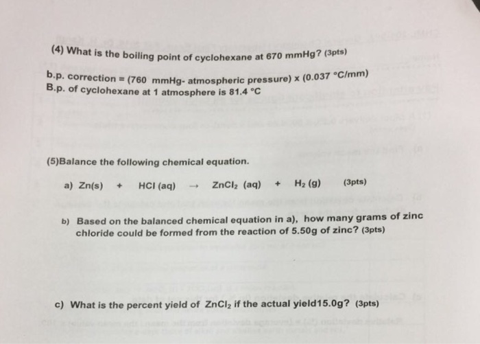 Solved What is the boiling point of cyclohexane at 670 mmHg? | Chegg.com