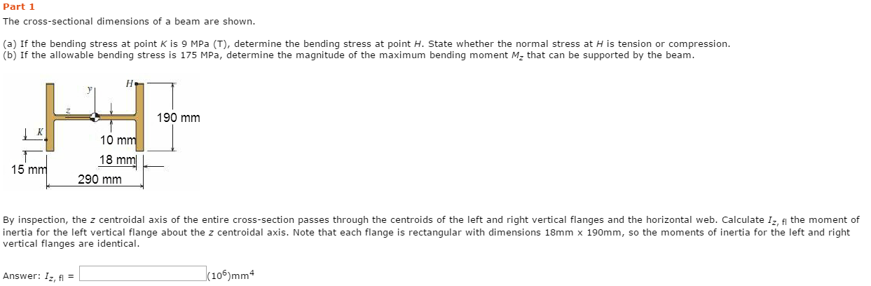 Solved Part 1 The Cross Sectional Dimensions Of A Beam Ar