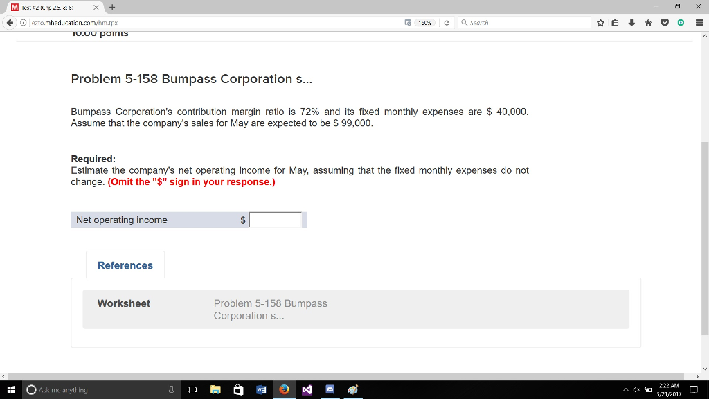 Solved: Bumpass Corporation's Contribution Margin Ratio Is... | Chegg.com
