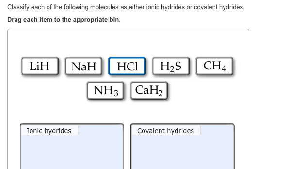 Solved Classify each of the following molecules as either | Chegg.com