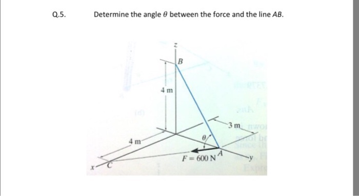Solved Determine the angle theta between the force and the | Chegg.com Solved Determine the angle theta between the force and the | Chegg.com