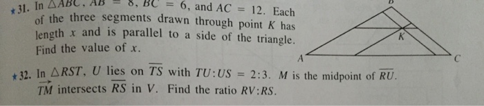 Solved In delta ABC, AB = 8, BC = 6, and AC = 12. Each of | Chegg.com