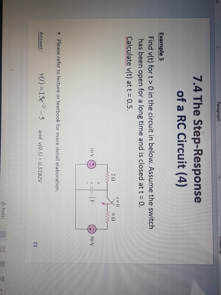 Solved nt Paragraph 7.4 The Step-Response of a RC Circuit | Chegg.com
