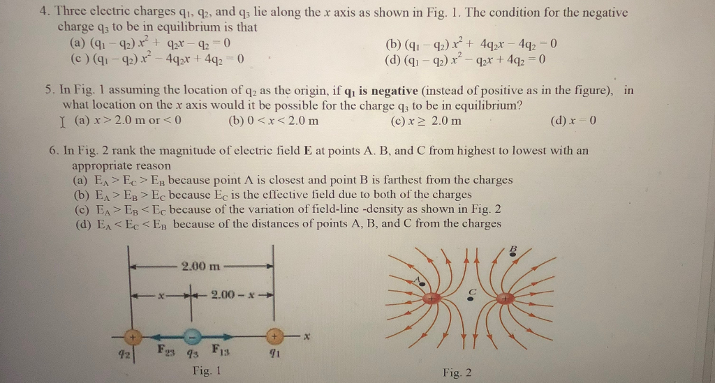Solved: 4. Three Electric Charges Q1, Q2, And Qz Lie Along... | Chegg.com Solved: 4. Three Electric Charges Q1, Q2, And Qz Lie Along... | Chegg.com