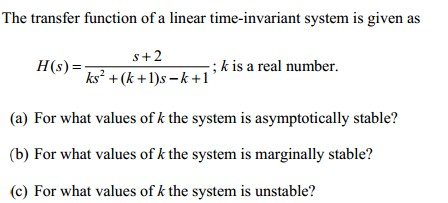 Solved: The Transfer Function Of A Linear Time-invariant S... | Chegg.com