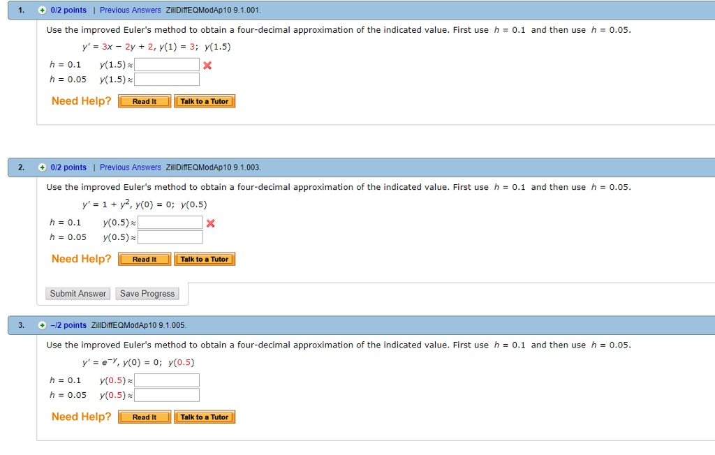 Solved Use the improved Euler's method to obtain a | Chegg.com