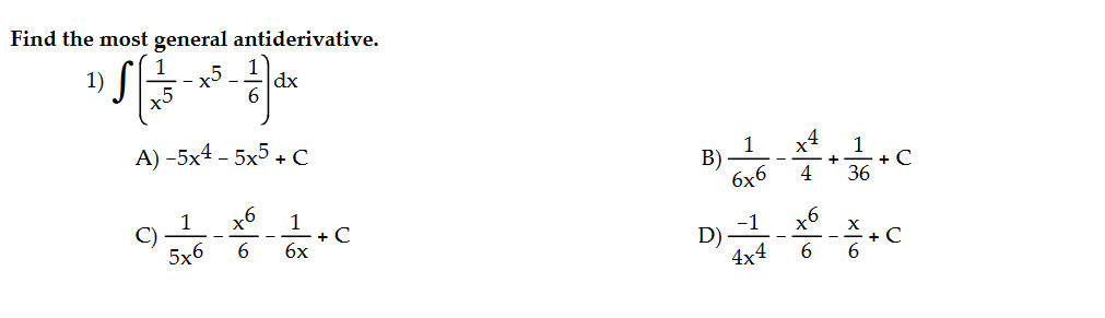 Solved Find the most general antiderivative. integral | Chegg.com