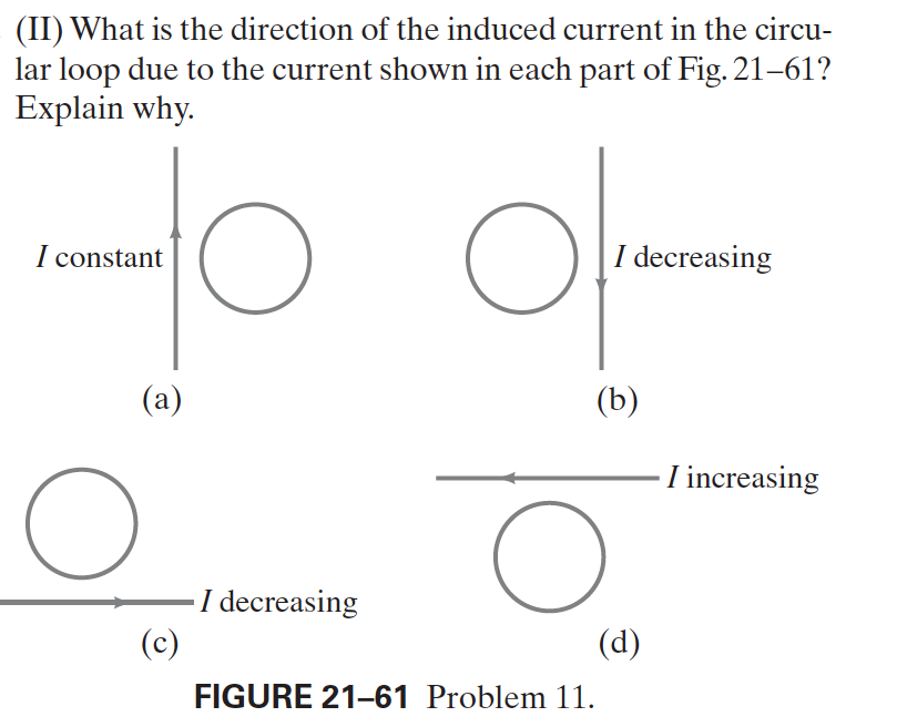Solved What is the direction of the induced current in the | Chegg.com