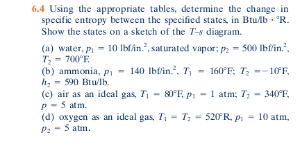 Solved 6.4 Using the appropriate tables, determine the | Chegg.com