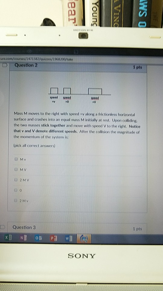 Solved: Mass M Moves To The Right With Speed -v Along A Fr... | Chegg.com
