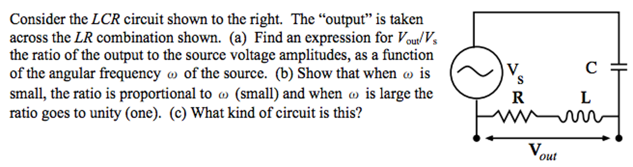 Solved: Consider The LCR Circuit Shown To The Right. The "... | Chegg.com