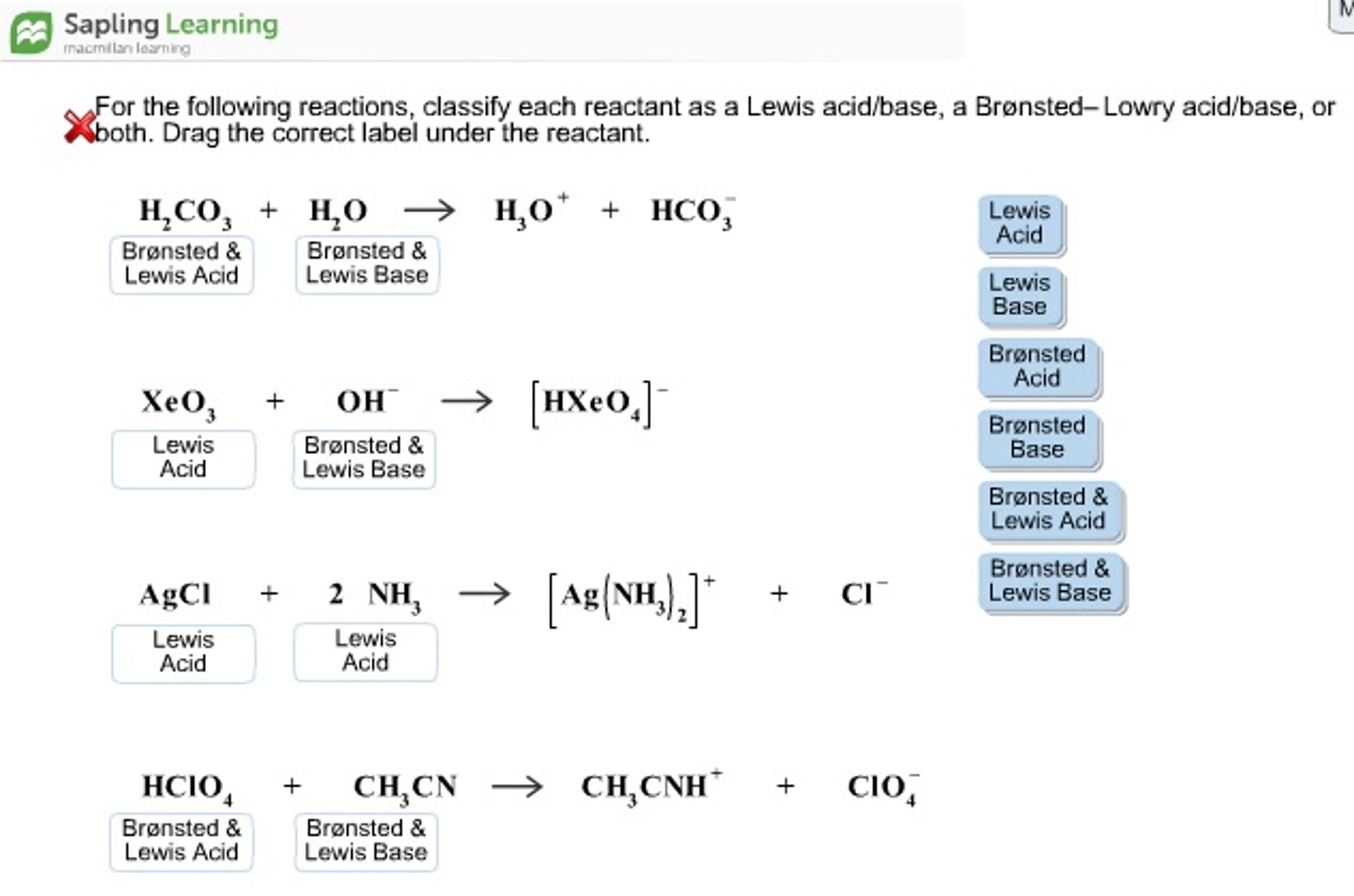 Solved: For The Following Reactions, Classify Each Reactan... | Chegg.com