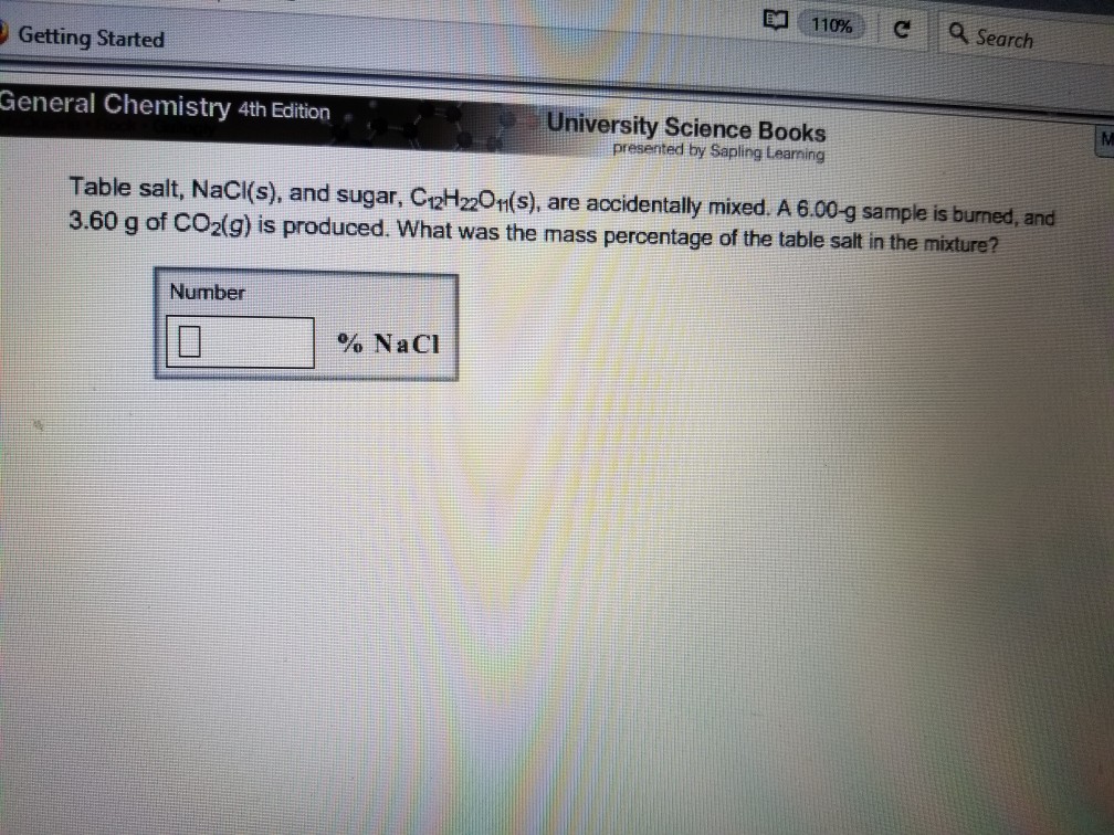 Solved: Table Salt, NaCl(s), And Sugar, C_12H_22O_11(s), A... | Chegg.com