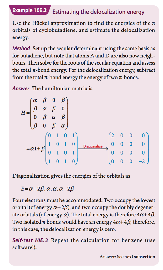 A.) Construct The Hamiltonian Matrix For Benzene U... | Chegg.com