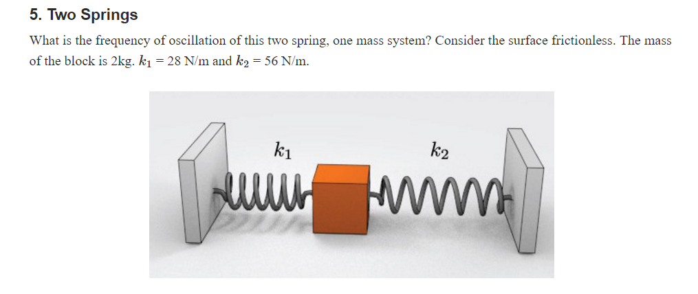 Solved: What Is The Frequency Of Oscillation Of This Two S... | Chegg.com