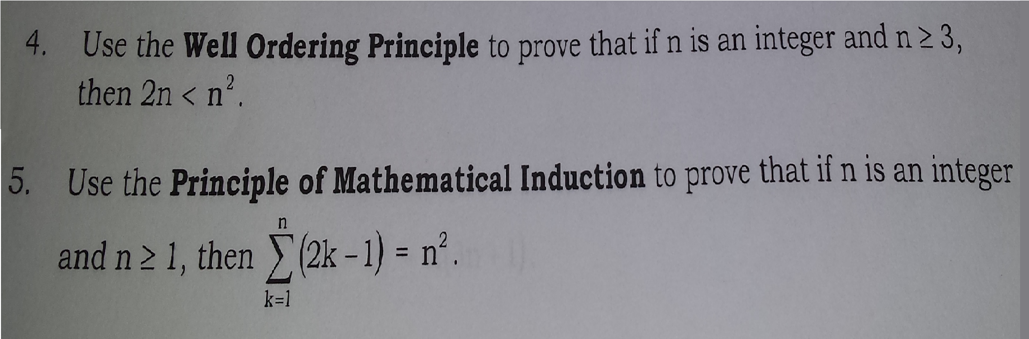 Solved Use the Well Ordering Principle to prove that if n is | Chegg.com