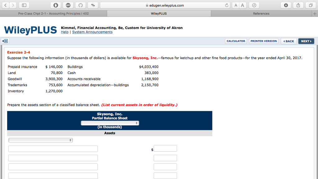 Solved: Edugen.wileyplus.com Pre-Class Chpt 2-1 - Accounti... | Chegg.com