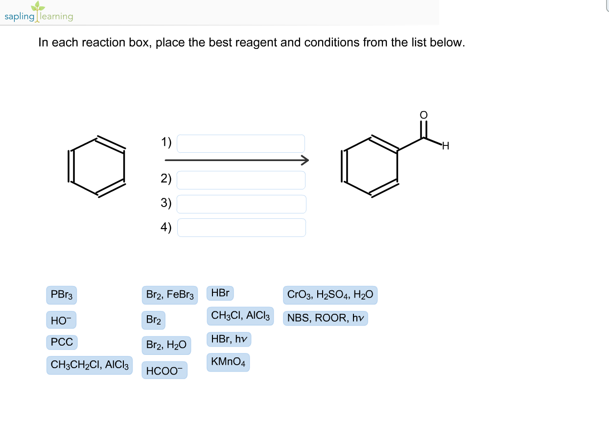 Solved: In Each Reaction Box, Place The Best Reagent And C... | Chegg.com