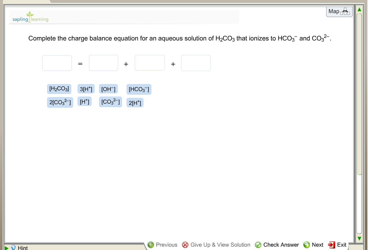 Solved: Map Sapling Earning Complete The Charge Balance Eq... | Chegg.com Solved: Map Sapling Earning Complete The Charge Balance Eq... | Chegg.com