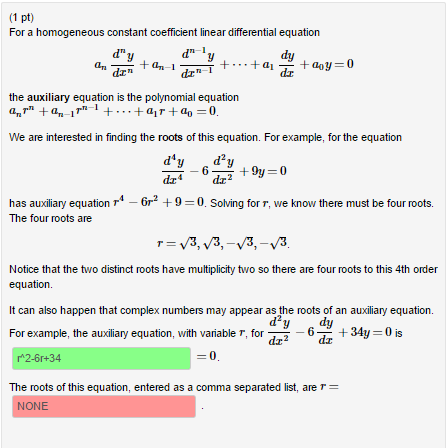 Solved: For A Homogeneous Constant Coefficient Linear Diff... | Chegg.com