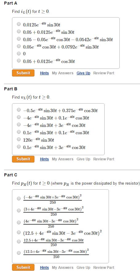 Solved: The Step Response Of An Underdamped Parallel RLC C... | Chegg.com