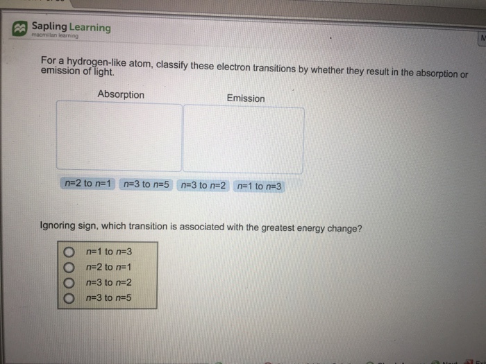Solved Sapling Learning Macmillan Learning For A Like Ato
