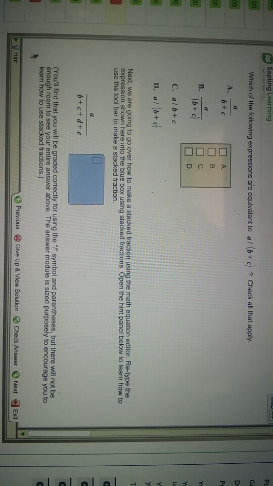 Solved: 00 Sapling Learning Which Of The Following Express... | Chegg.com