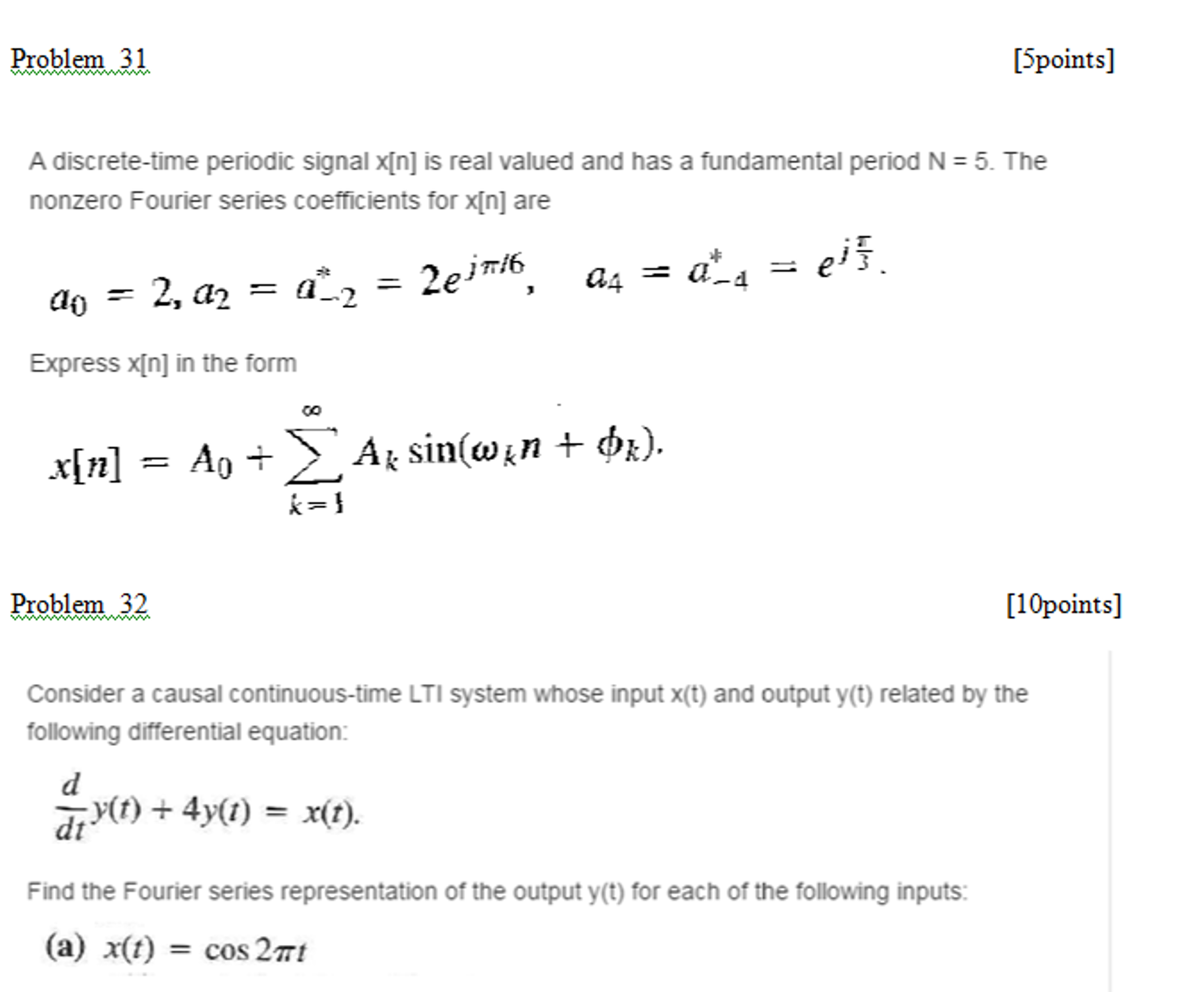 Solved: A Discrete-time Periodic Signal X[n] Is Real Value... | Chegg.com