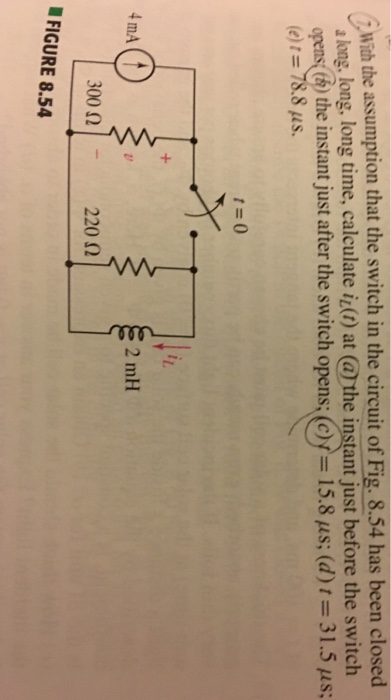 Solved With the assumption that the switch in the circuit of | Chegg.com