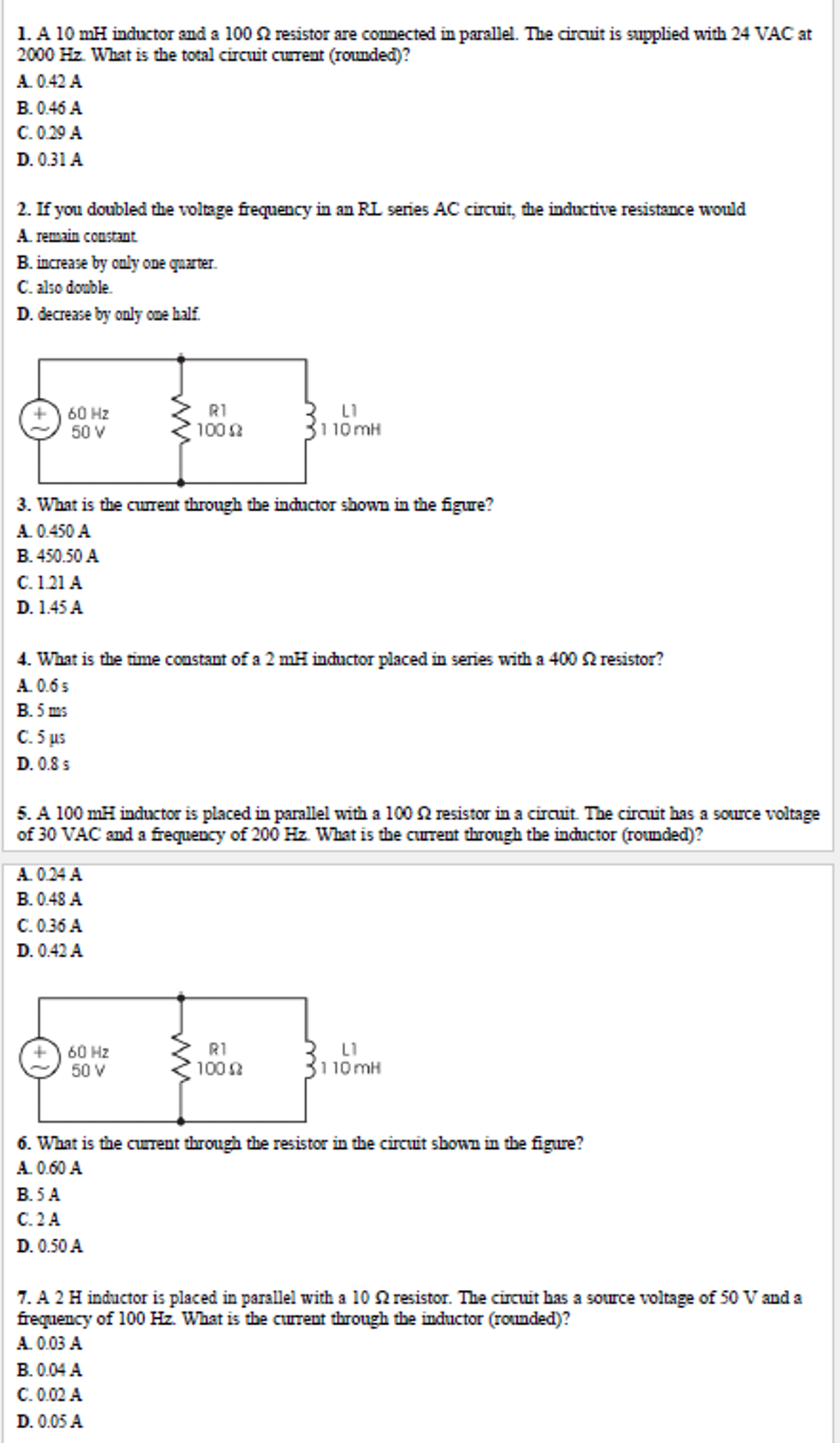 Solved: A 10 MH Inductor And A 100 Ohm Resistor Are Connec... | Chegg.com