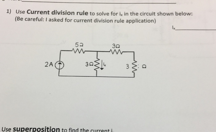 Solved Use Current division rule to solve for i_x in the | Chegg.com