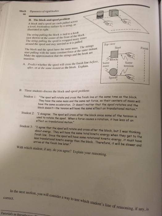 Solved: A Block And Spool Are Each Pulled Across A Level, ... | Chegg.com