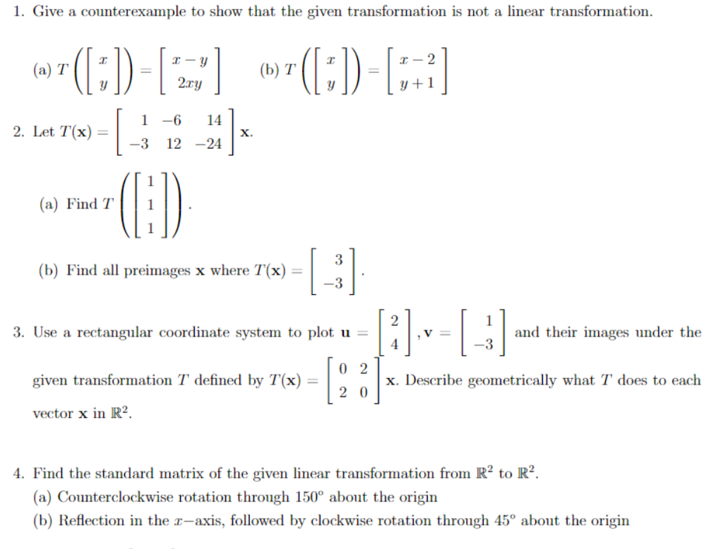 Solved: 1. Give A Counterexample To Show That The Given Tr... | Chegg.com