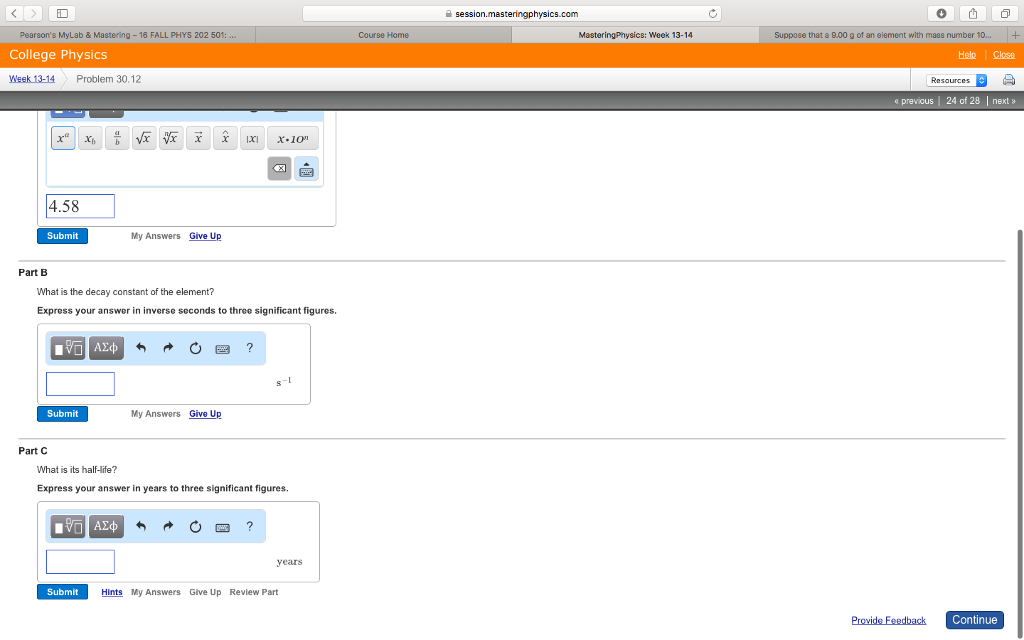 Session Masteringphysics.com Pearson's MyLab & Mas... | Chegg.com