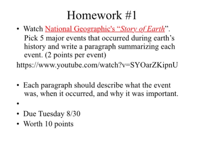 Solved: Watch National Geographic's "Story' Of Earth". Pic... | Chegg.com