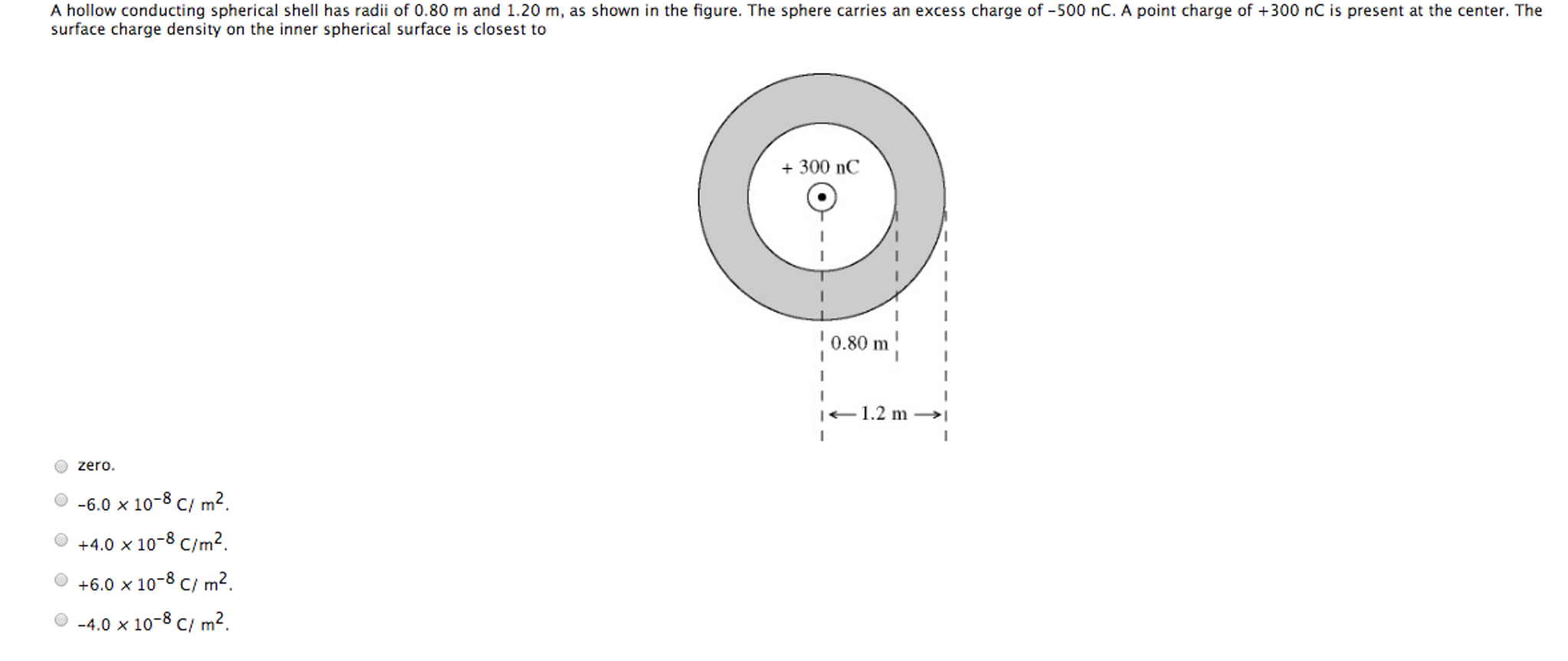 Solved: A Hollow Conducting Spherical Shell Has Radii Of 0... | Chegg.com