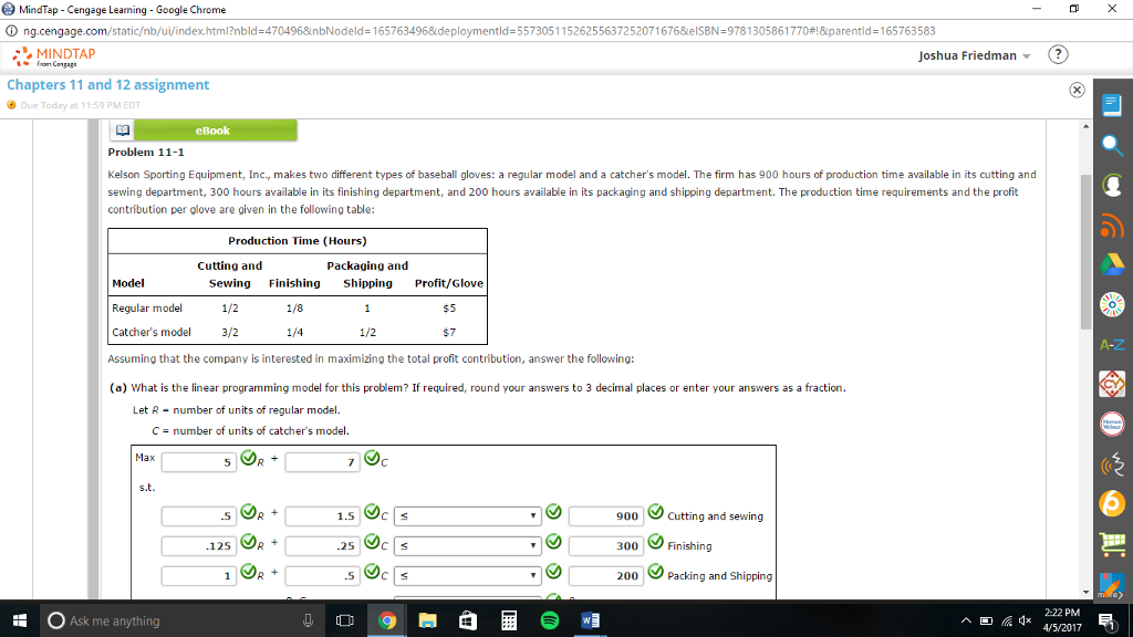 MindTap Cengage Learning- Google Chrome Ng.cengage... | Chegg.com