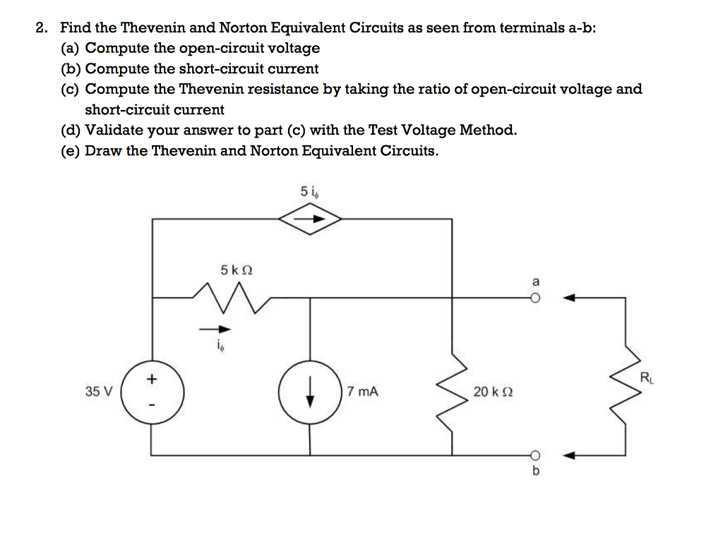 Solved: 2. Find The Thevenin And Norton Equivalent Circuit... | Chegg.com