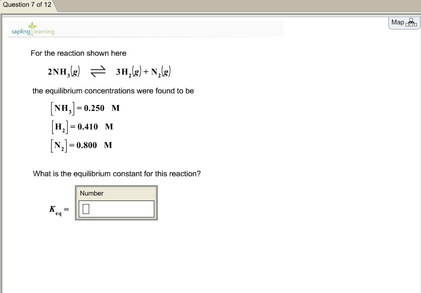Solved: Question 7 Of 12 Sapling Learning For The Reaction... | Chegg.com Solved: Question 7 Of 12 Sapling Learning For The Reaction... | Chegg.com